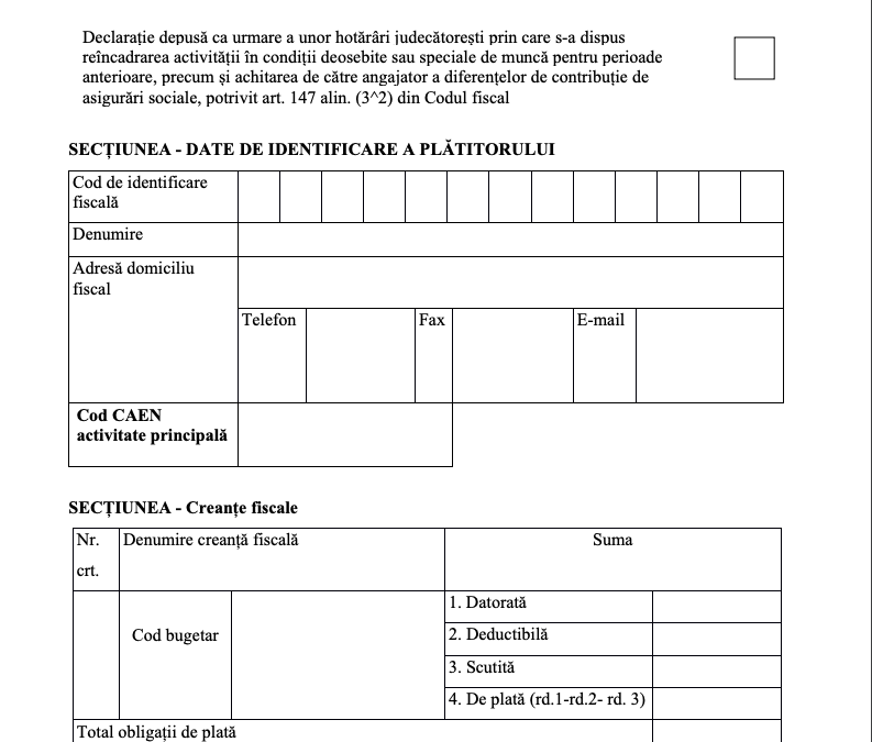 A fost publicat noul conținut al Formularului 112 - Punctul